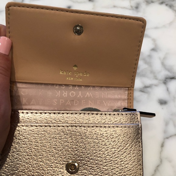 kate spade | Bags | Kate Spade Gold Pebble Leather Coin Wallet | Poshmark